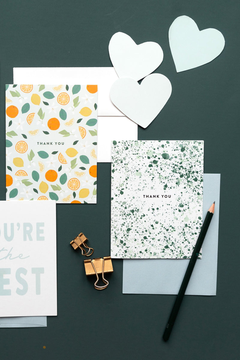 Thank You Splatter Paint Card – Joy Paper Co.