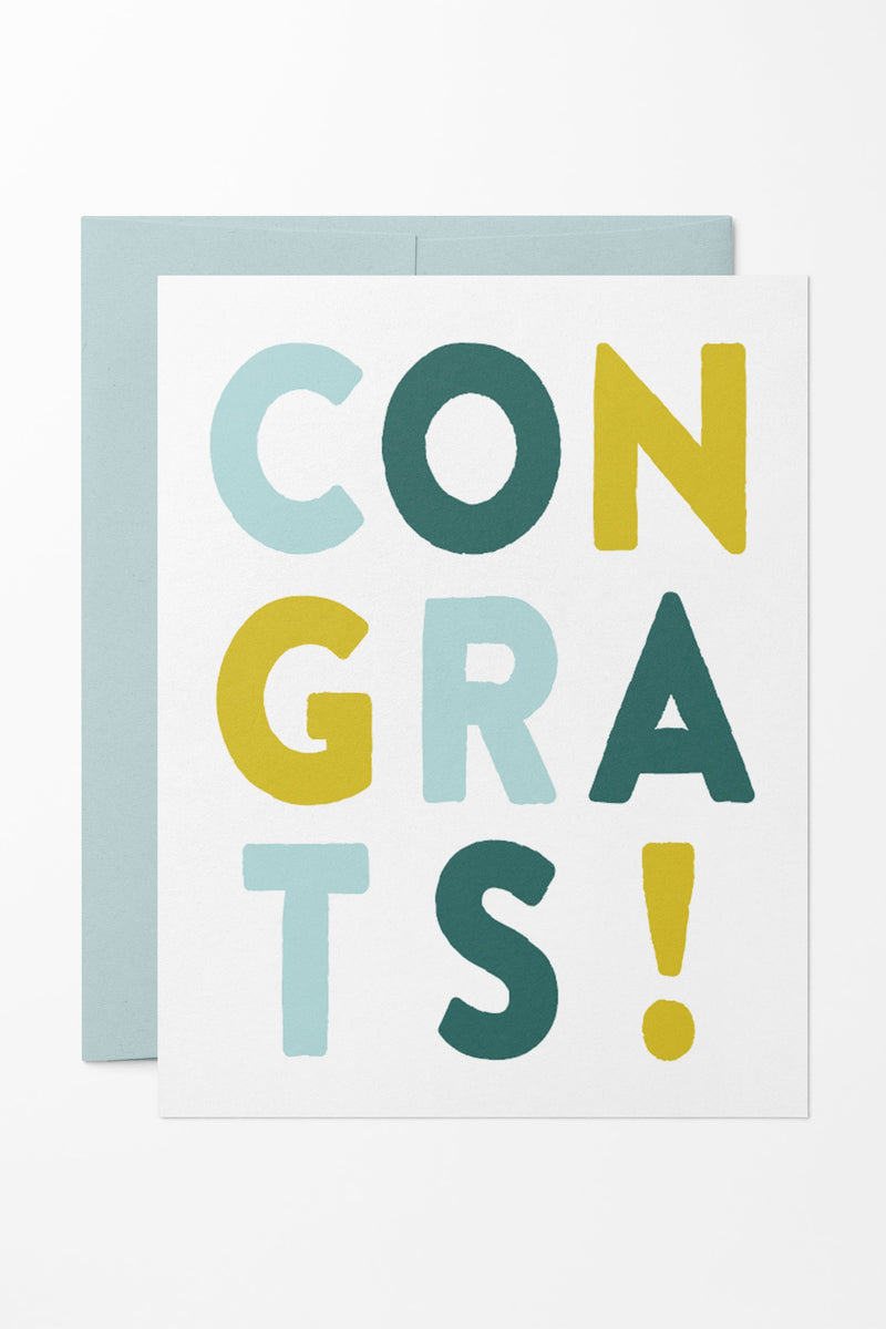 Colorful, Hand Lettered Congrats Card – Joy Paper Co.