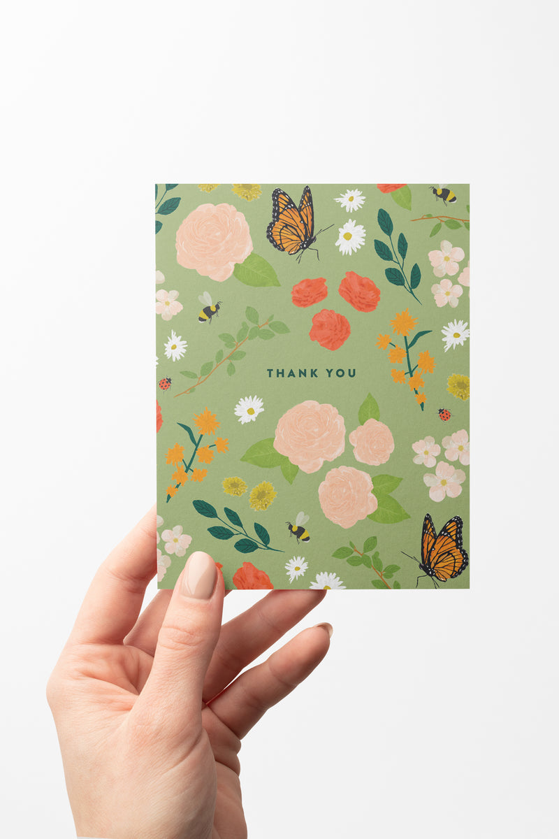 Garden Floral Thank You - Boxed Set of 8 Cards – Joy Paper Co.